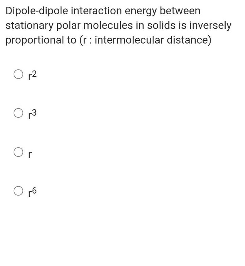 Dipole-dipole interaction energy between stationary polar molecules in so..