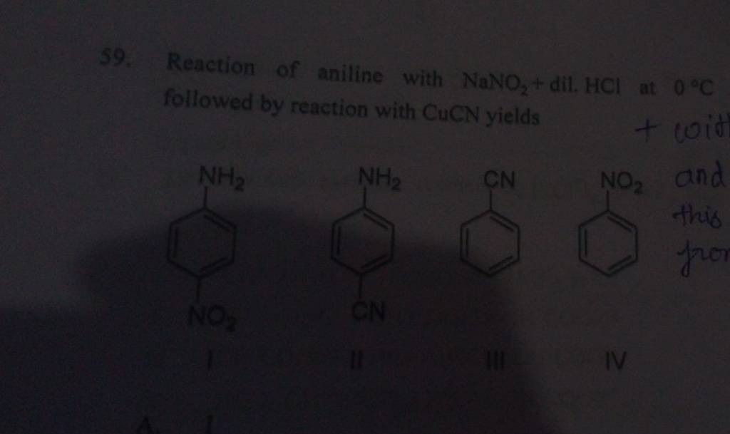 59 Reaction Of Aniline With Nano2 Dil Hcl At 0∘c Followed By Reaction
