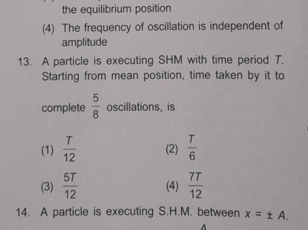 the equilibrium position | Filo