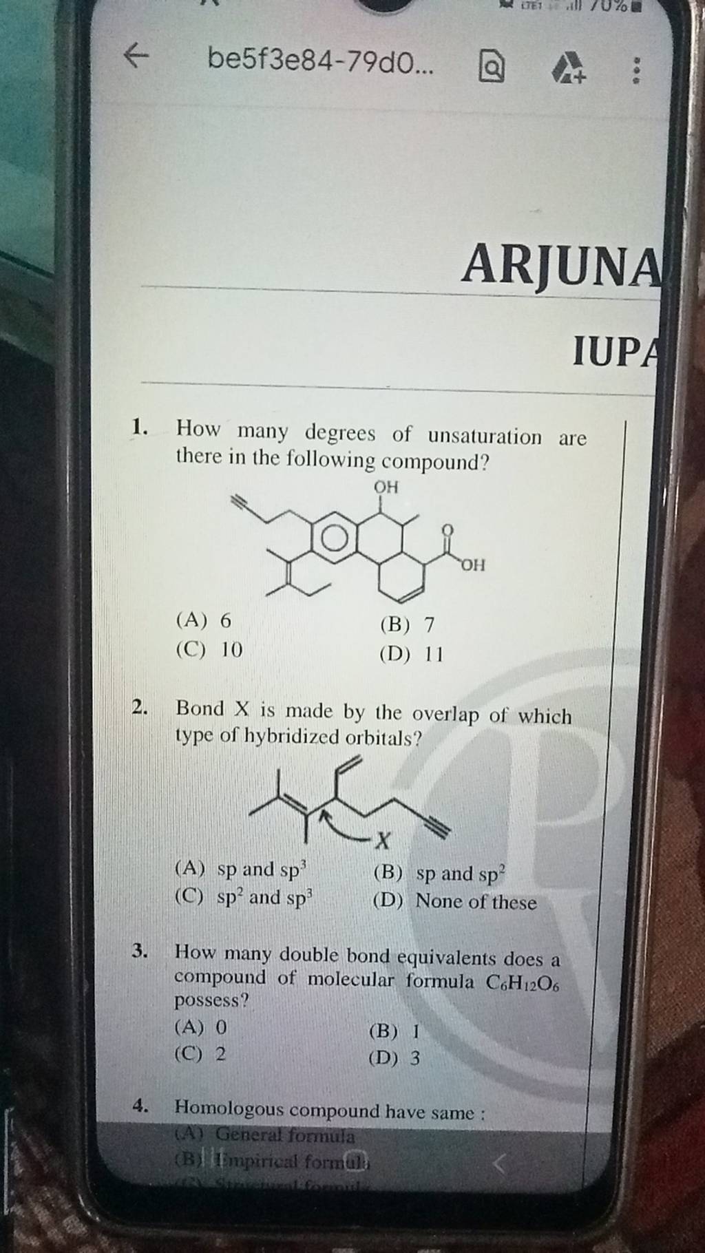 How Many Double Bond Equivalents Does A Compound Of Molecular Formula C6