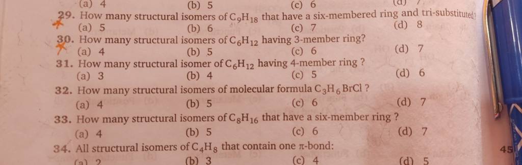How Many Structural Isomers Of Molecular Formula C3 H6 Brcl Filo