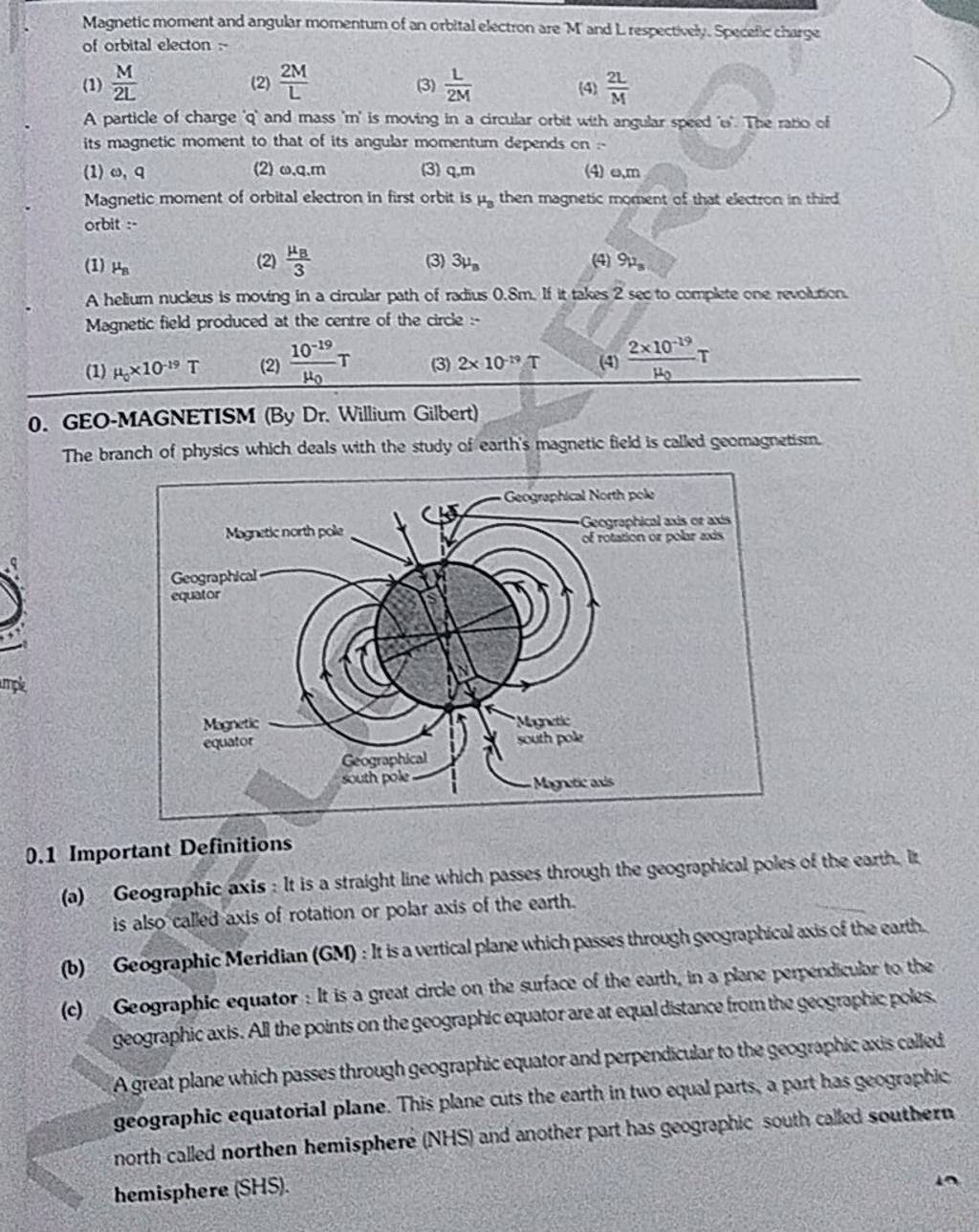 Magnetic Moment And Angular Momentum Of An Orbital Electron Are M And L R