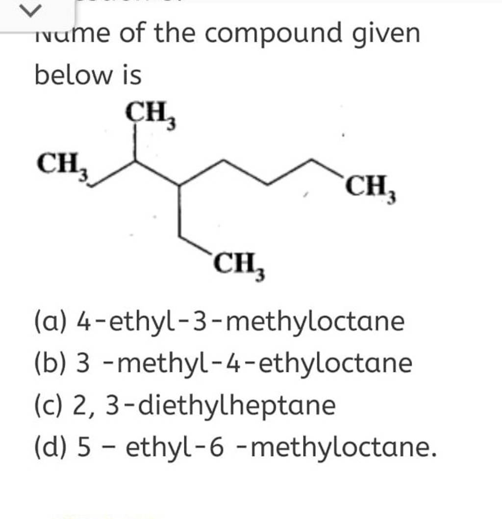 ve of the compound given below is | Filo