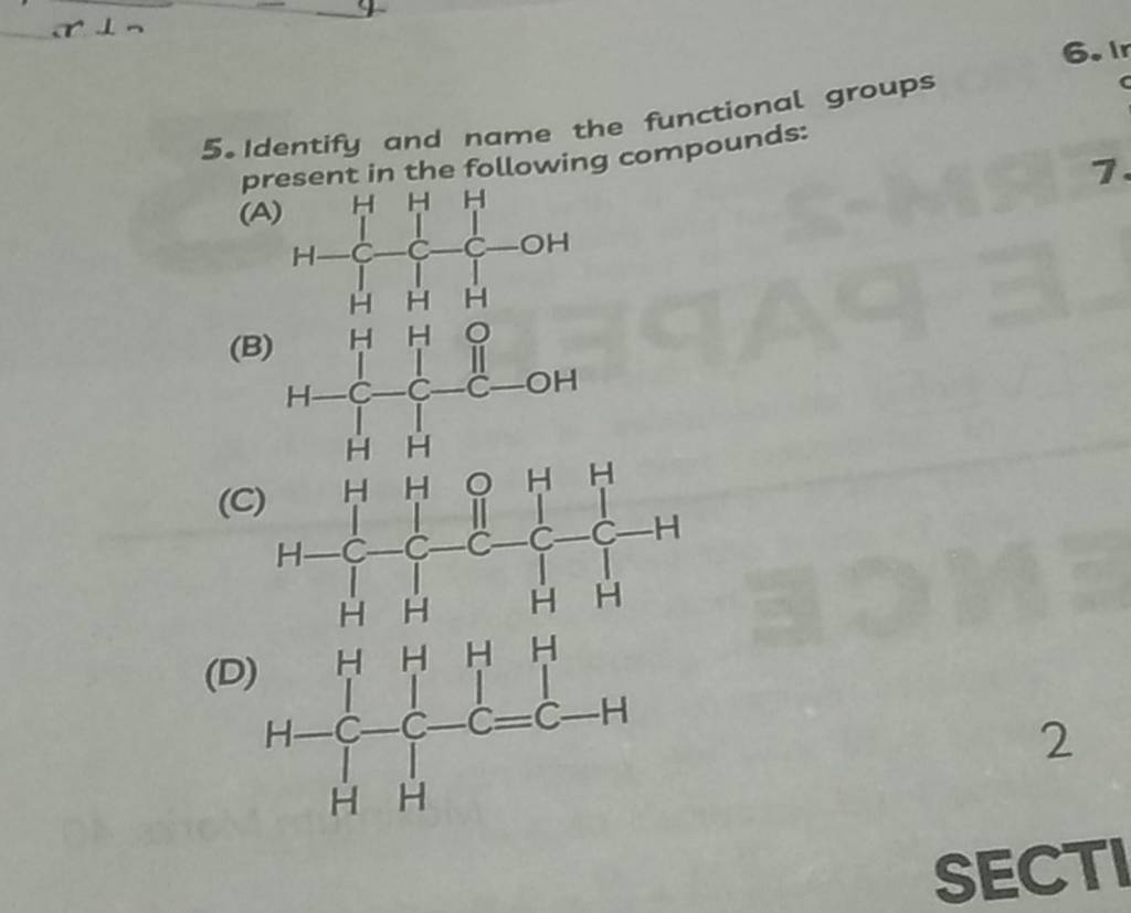 Identify and name the functional groups present in the following compound..