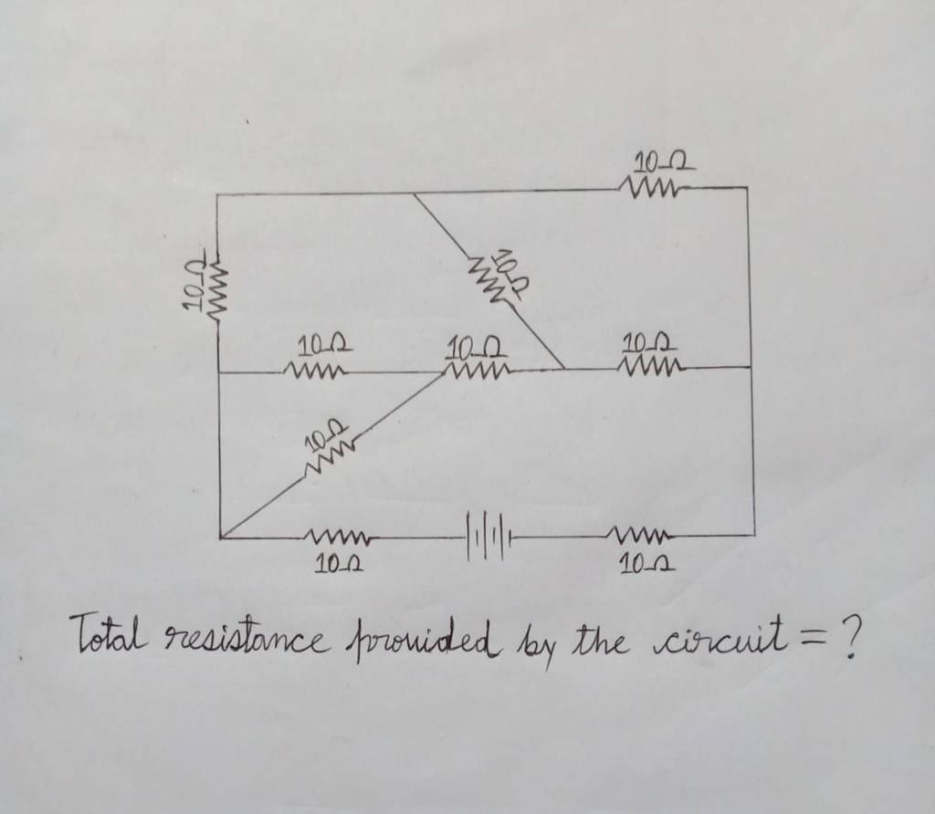 Total resistance provided by the circuit =? | Filo