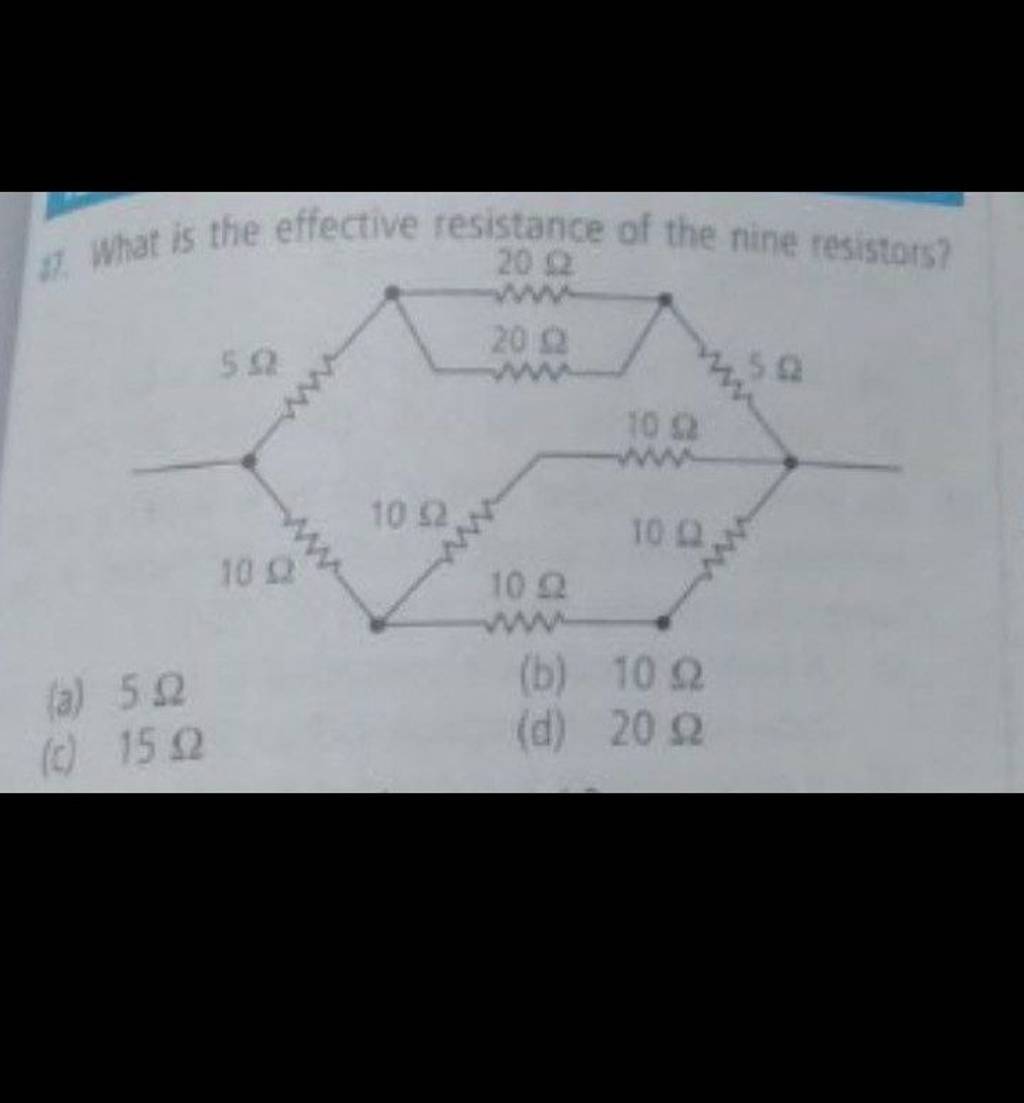 What is the effective resistance of the nine resistors? | Filo