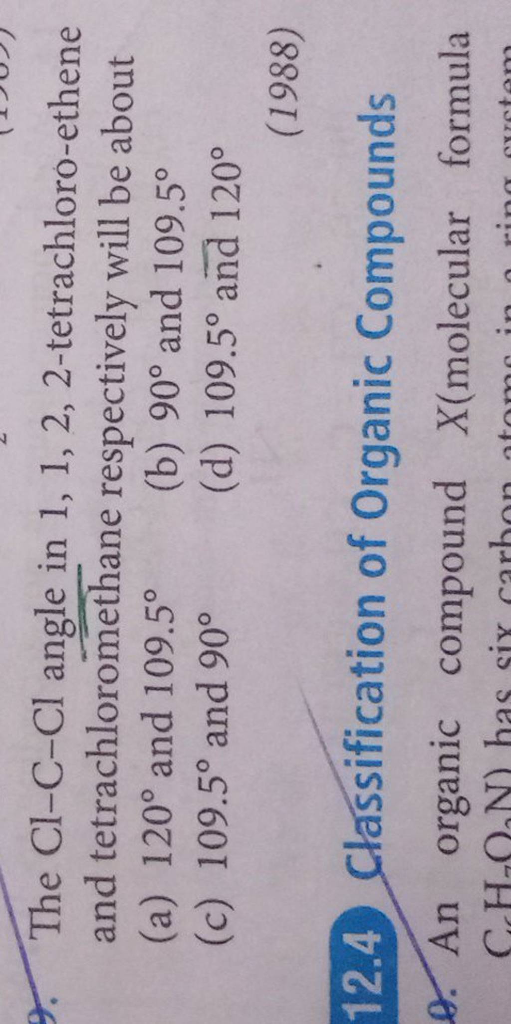 The Cl−C−Cl angle in 1,1,2,2-tetrachloro-ethene and tetrachloromethane re..