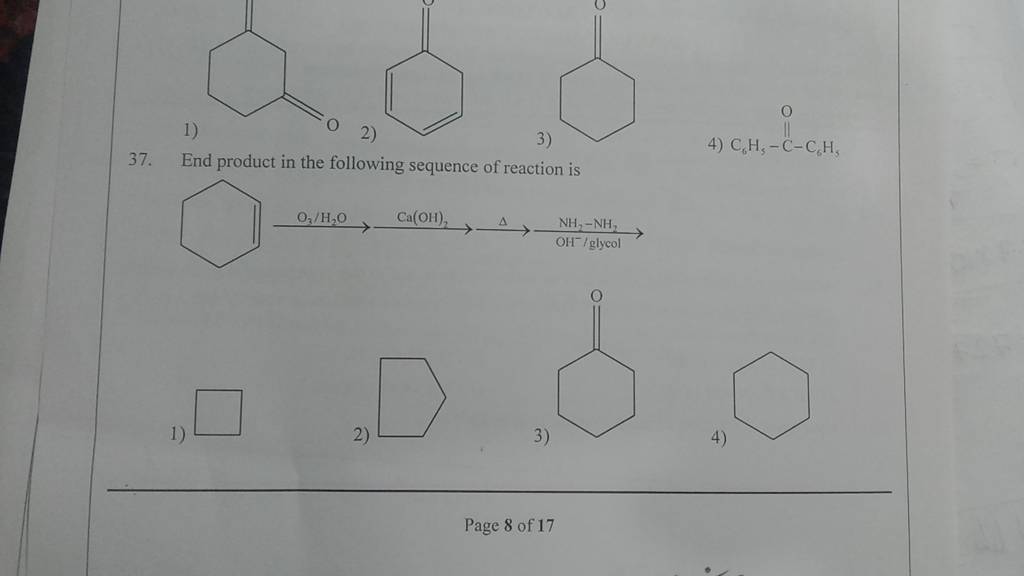 End product in the following sequence of reaction is | Filo