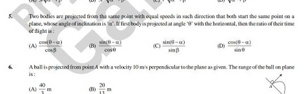 A Ball Is Projected From Point A With A Velocity 10 M S Perpendicular To