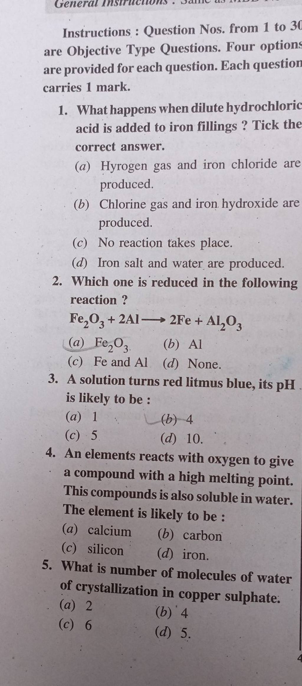What Is Number Of Molecules Of Water Of Crystallization In Copper Sulphat 
