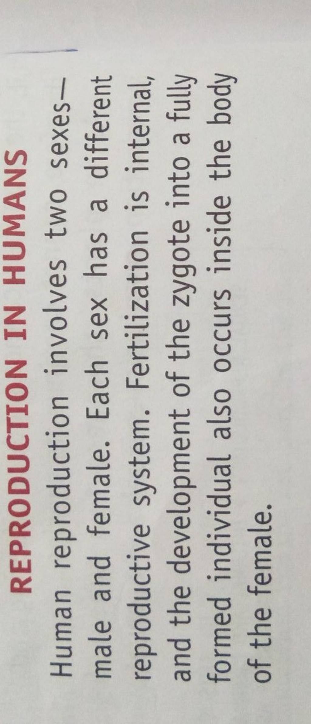 REPRODUCTION IN HUMANS Human reproduction involves two sexesmale and fema..