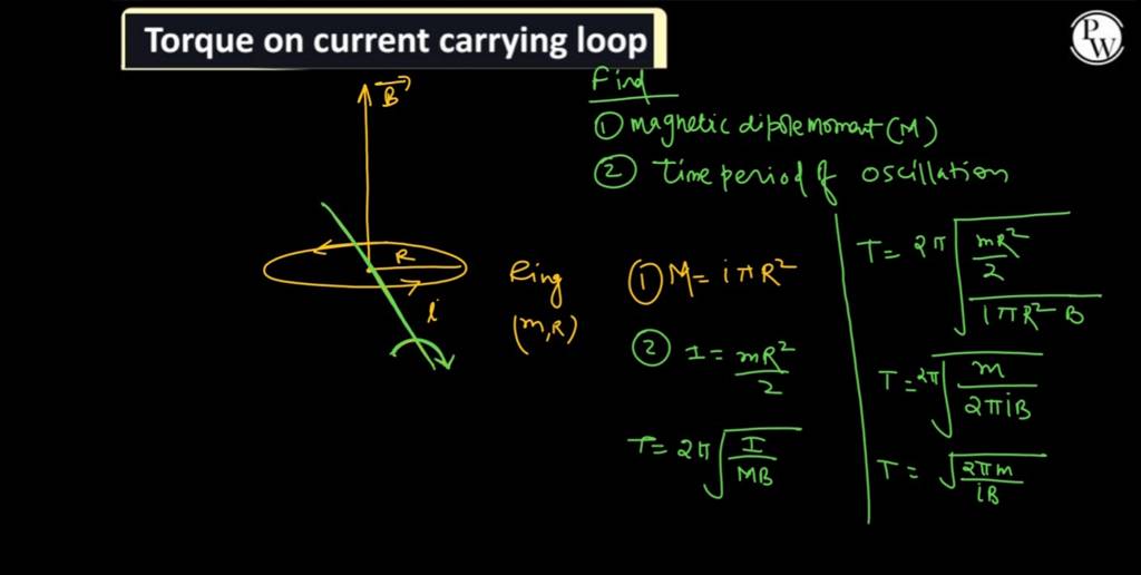 Torque on current carrying loop | Filo Torque on current carrying loop | Filo