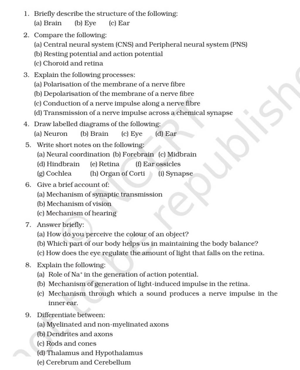 Draw labelled diagrams of the following: | Filo Draw labelled diagrams of the following: | Filo