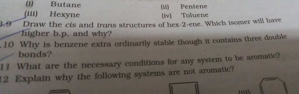 Draw the cis and trans structures of hex-2-ene. Which isomer will have hi..