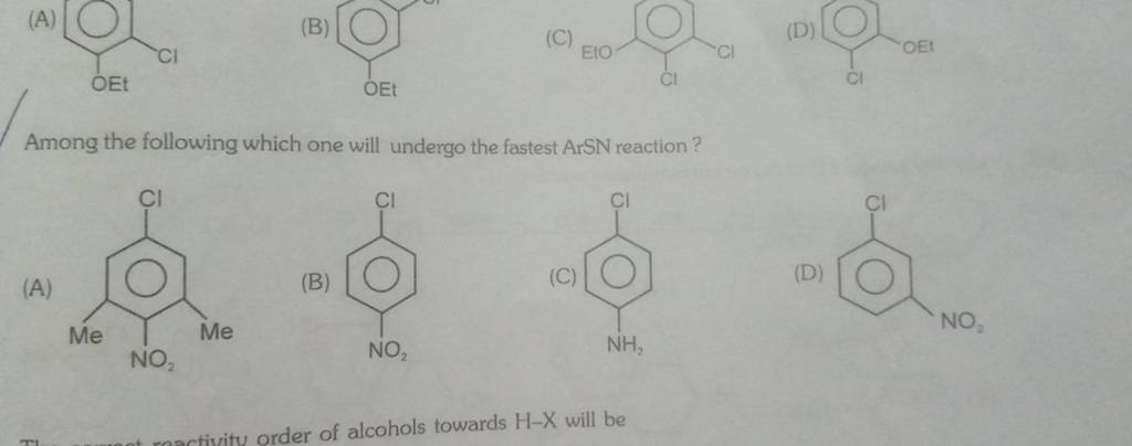 Among the following which one will undergo the fastest ArSN reaction?..