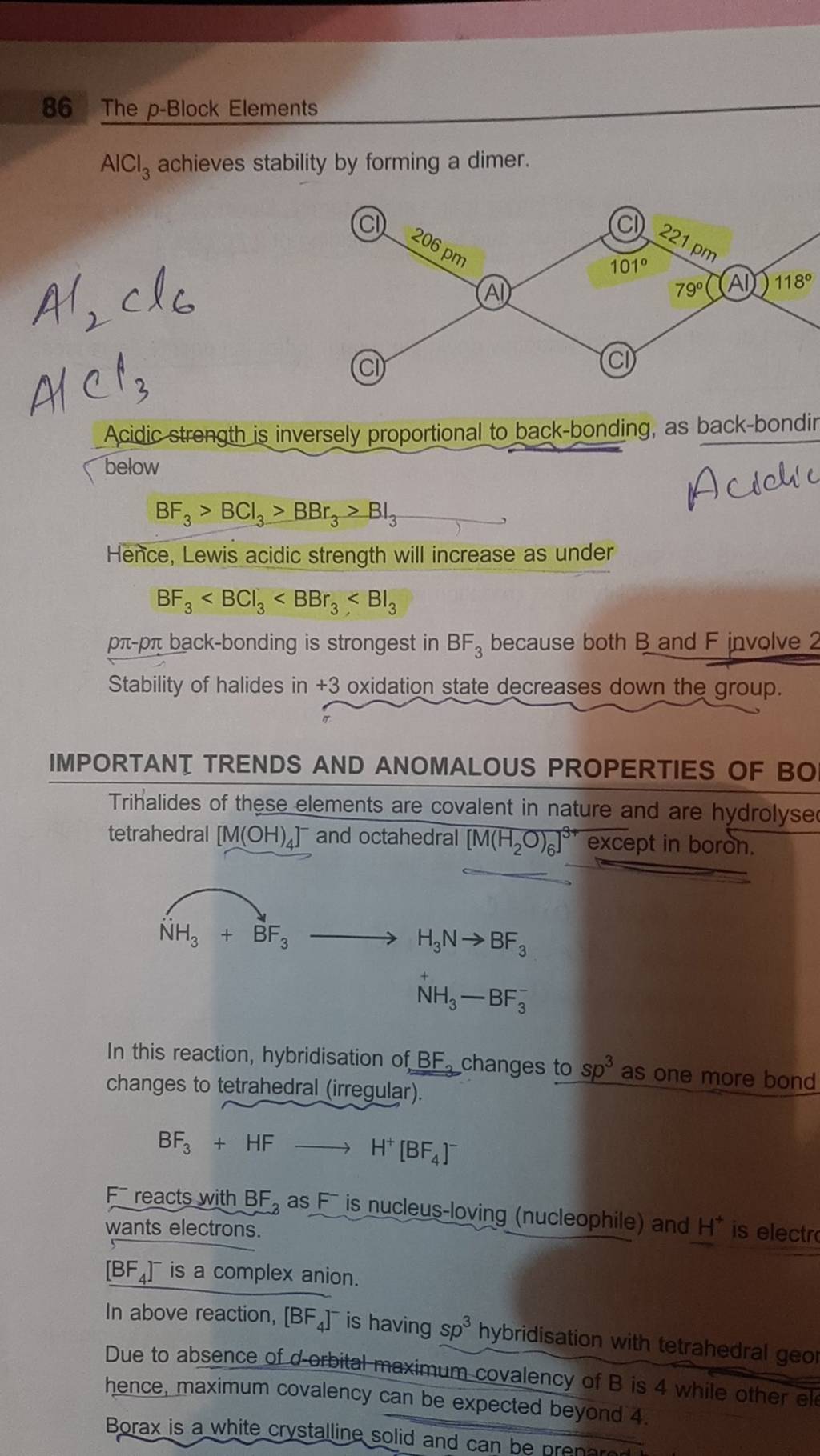 86 The p-Block Elements AlCl3 achieves stability by forming a dimer.