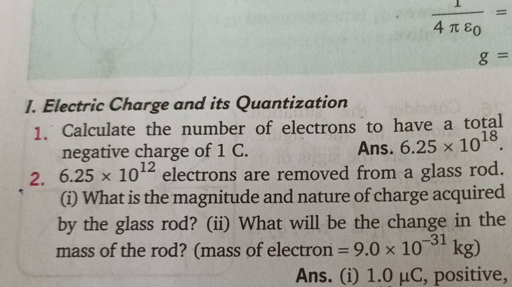 I Electric Charge And Its Quantization 1 Calculate The Number Of Electr