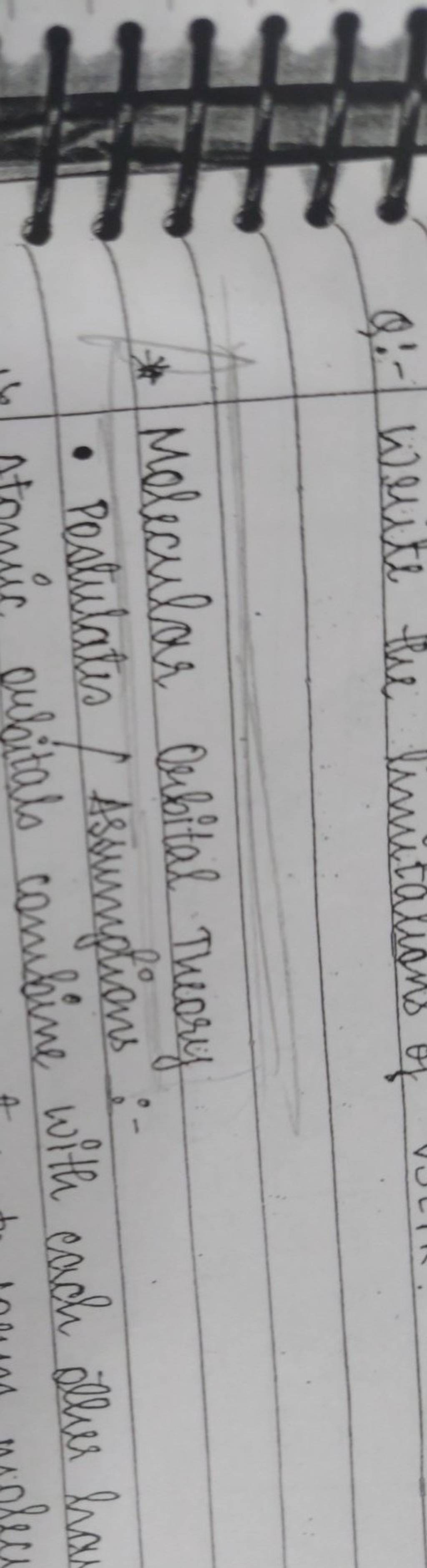 Molecular Orbital Theory Postulates Assumptions Paciulatis A