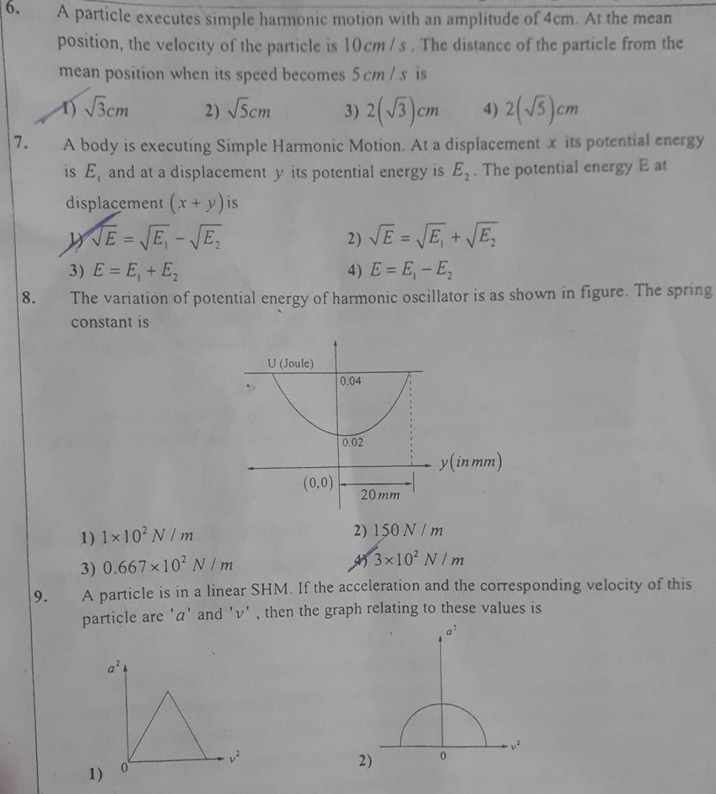 A Particle Is In A Linear Shm If The Acceleration And The Corresponding