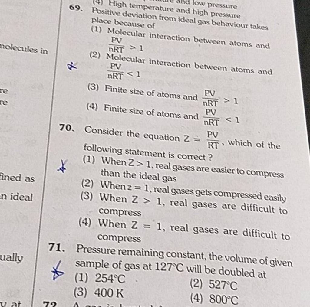 Pressure remaining constant, the volume of given sample of gas at 127∘C w..