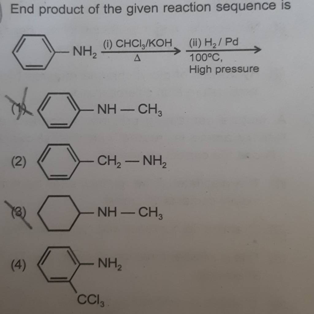End Product Of The Given Reaction Sequence Is Filo