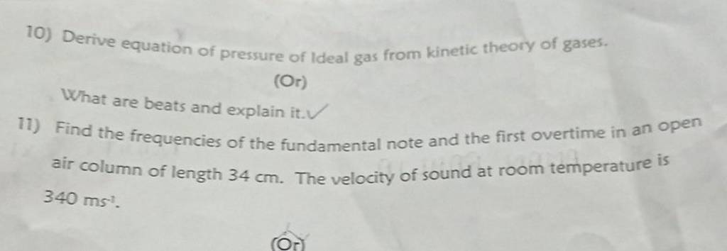 10) Derive equation of pressure of Ideal gas from kinetic theory of gases.. 10) Derive equation of pressure of Ideal gas from kinetic theory of gases..
