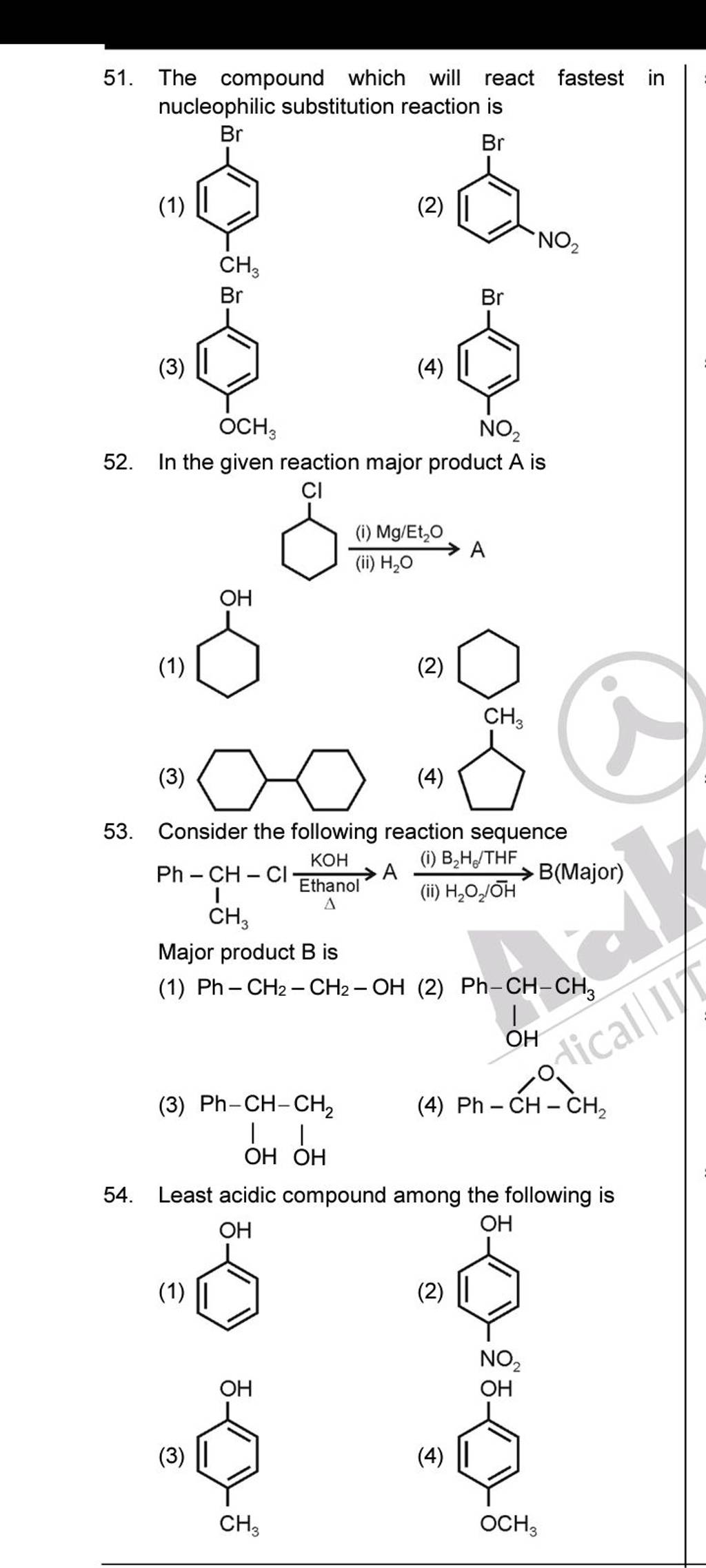The Compound Which Will React Fastest In Nucleophilic Substitution Reacti