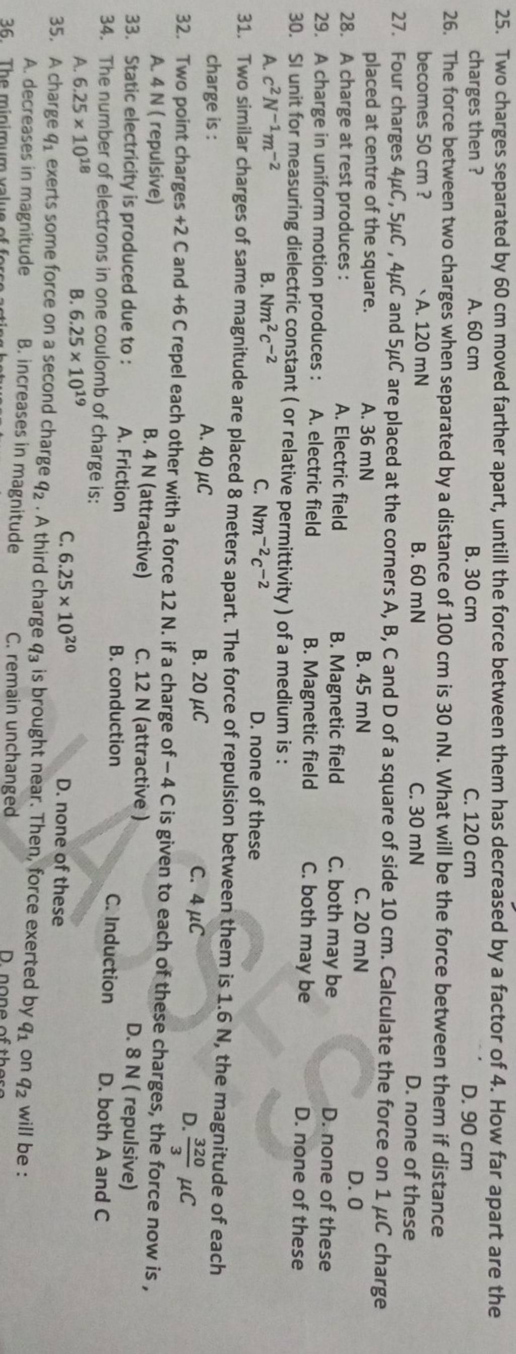 SI unit for measuring dielectric constant ( or relative permittivity ) of..