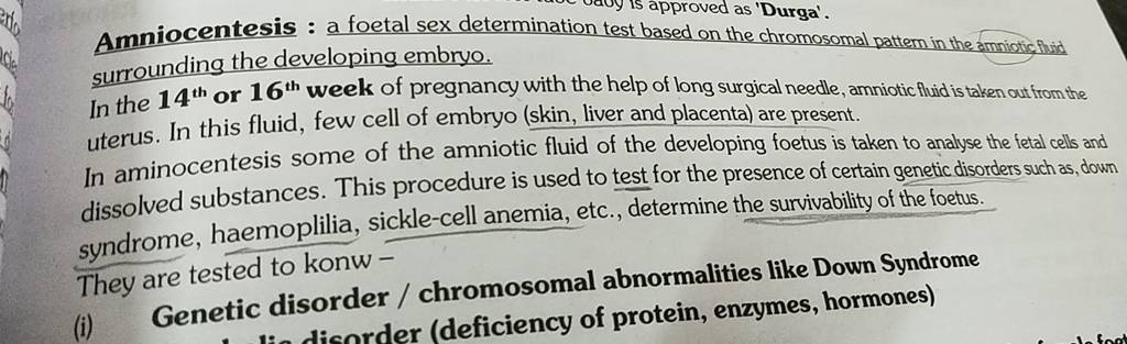 Amniocentesis A Foetal Sex Determination Test Based On The Chromosom