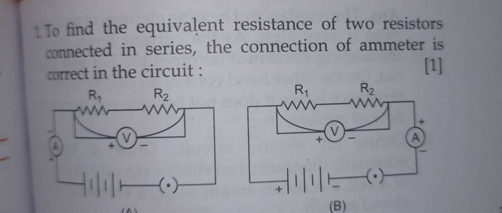 1. To find the equivalent resistance of two resistors connected in series..