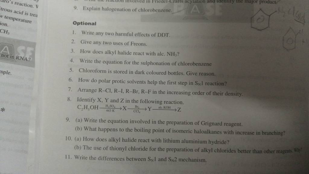 Explain halogenation of chlorobenzene. Optional | Filo
