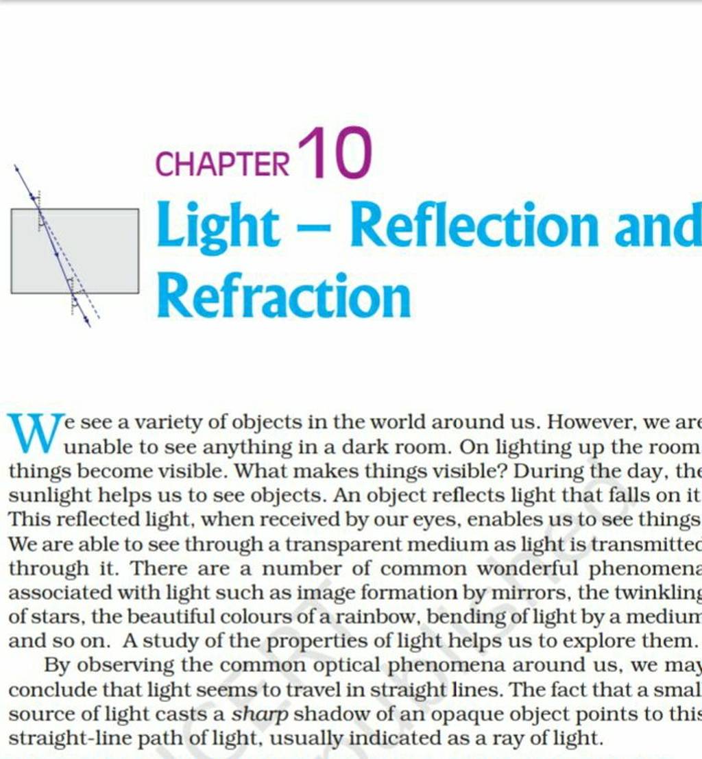 Chapter 10 Light Ref Refraction We See A Variety Of Objects In The Worl