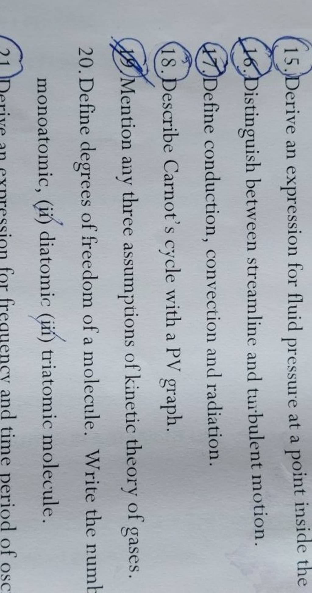(15.)Derive an expression for fluid pressure at a point inside the 16. Di.. (15.)Derive an expression for fluid pressure at a point inside the 16. Di..