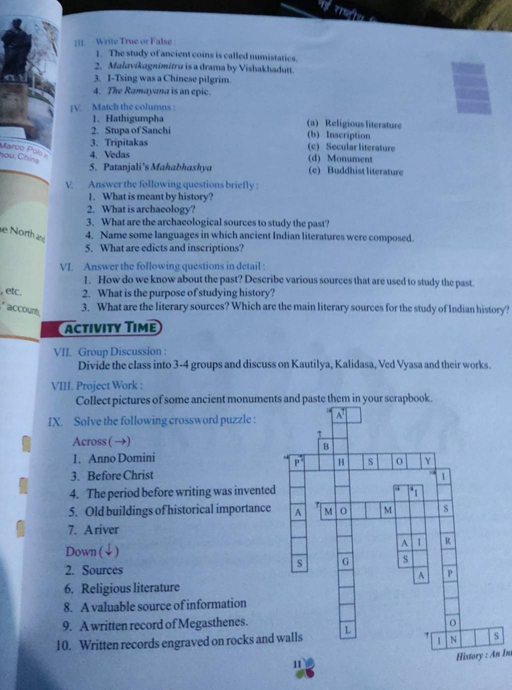 ACTIVITY TIME) VII. Group Discussion : Divide the class into 3-4 groups a..