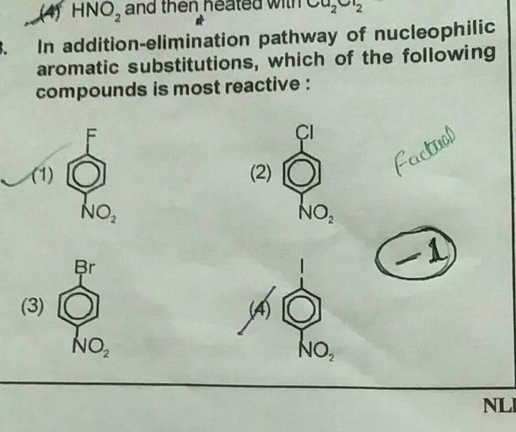 In addition-elimination pathway of nucleophilic aromatic substitutions, w..