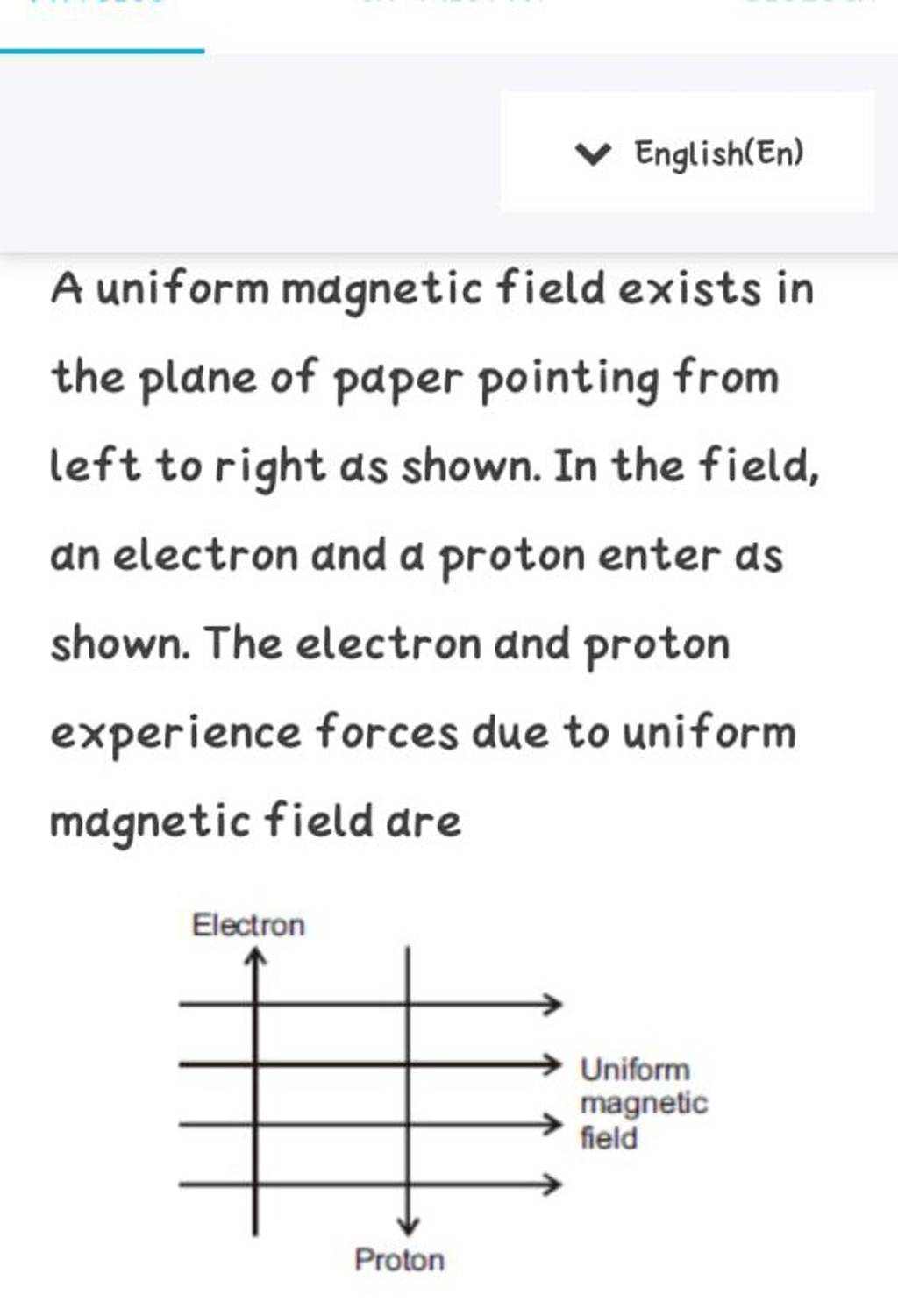 English En A Uniform Magnetic Field Exists In The Plane Of Paper Pointin