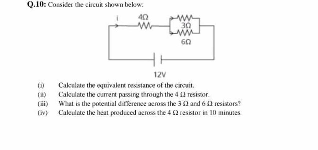 Q.10: Consider the circuit shown below: | Filo Q.10: Consider the circuit shown below: | Filo