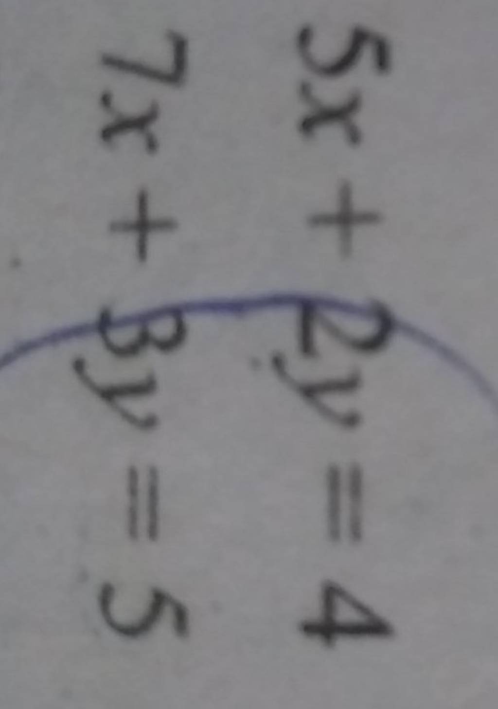 5x+2y=4 7x+3y=5 | Filo