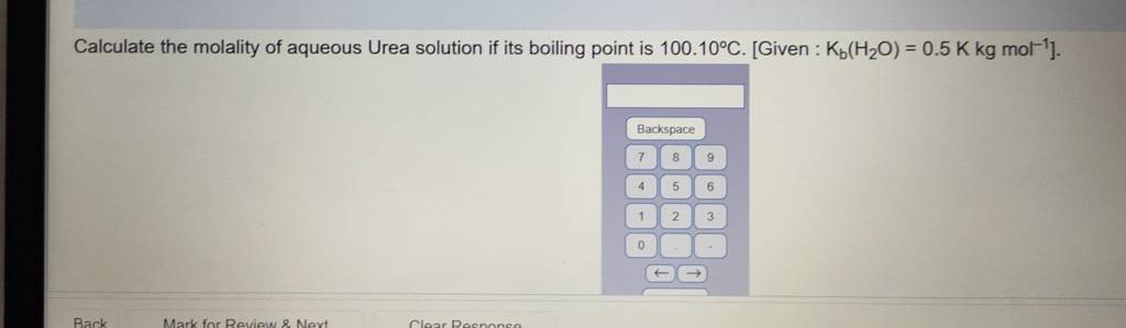 Calculate the molality of aqueous Urea solution if its boiling point is 1..