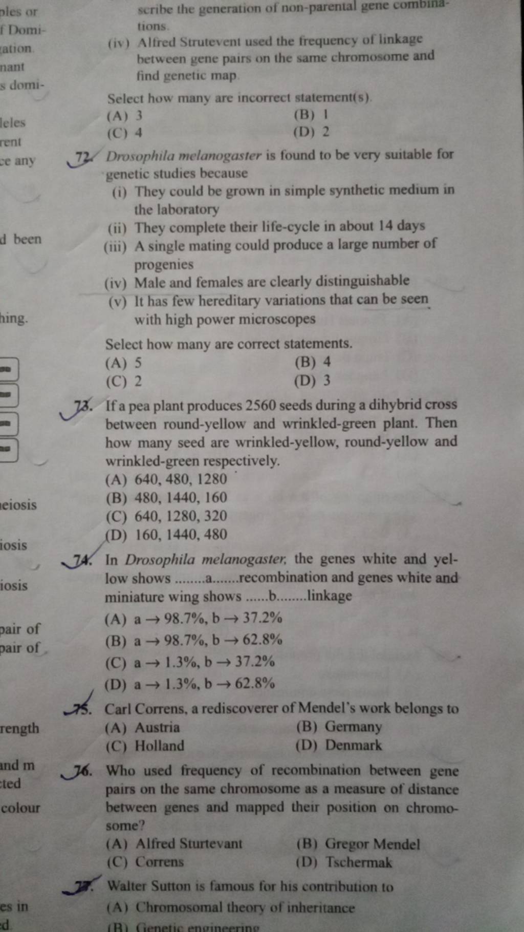 Carl Correns, a rediscoverer of Mendel's work belongs to | Filo