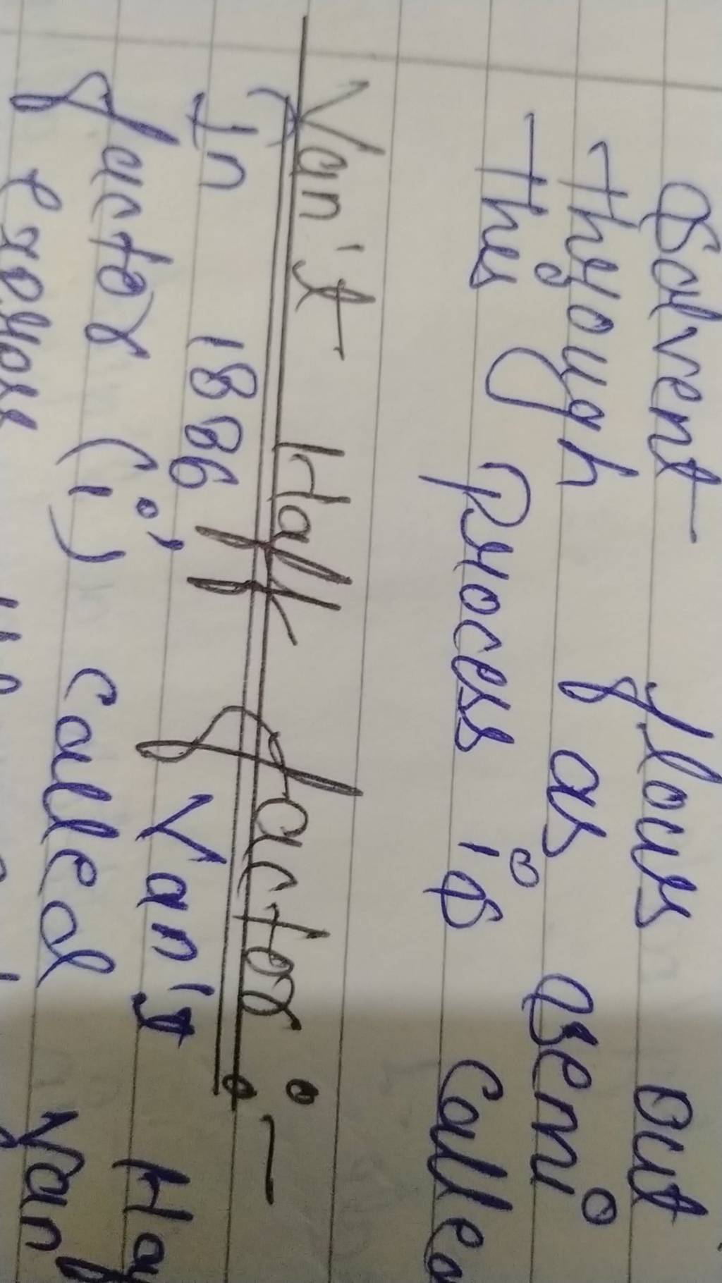 Salvent flows out thesough process is osemi Thes process is calleo 1n1n 8..