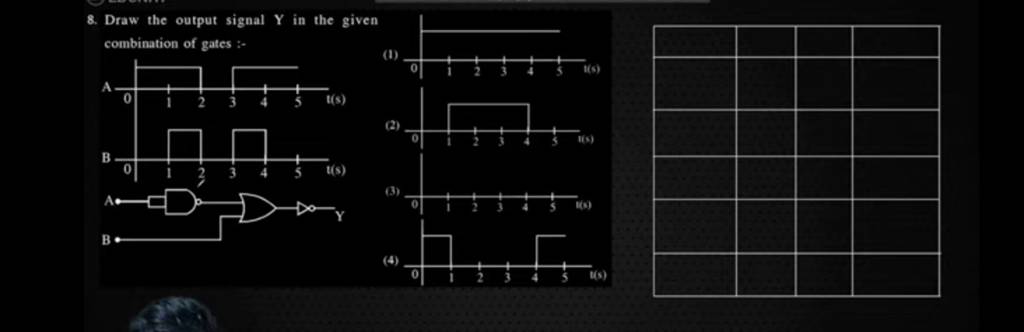 8 Draw The Output Signal Y In The Given Combination Of Gates Filo 2770