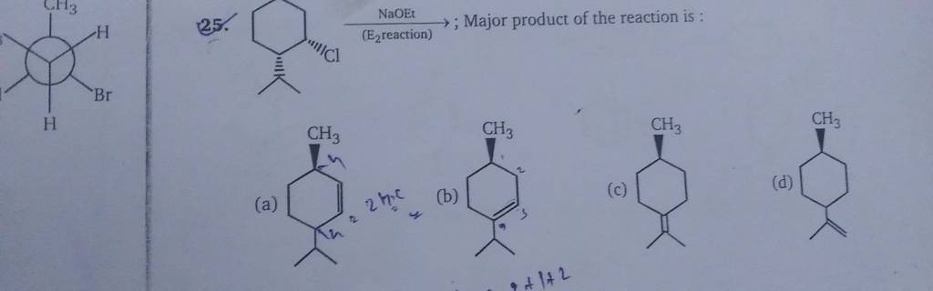(E EaOE 2 reaction) ; Major product of the reaction is: | Filo