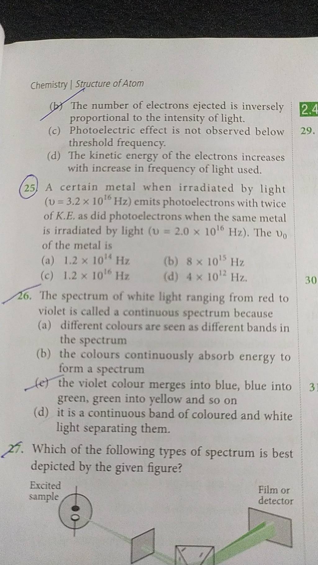 The spectrum of white light ranging from red to violet is called a contin..