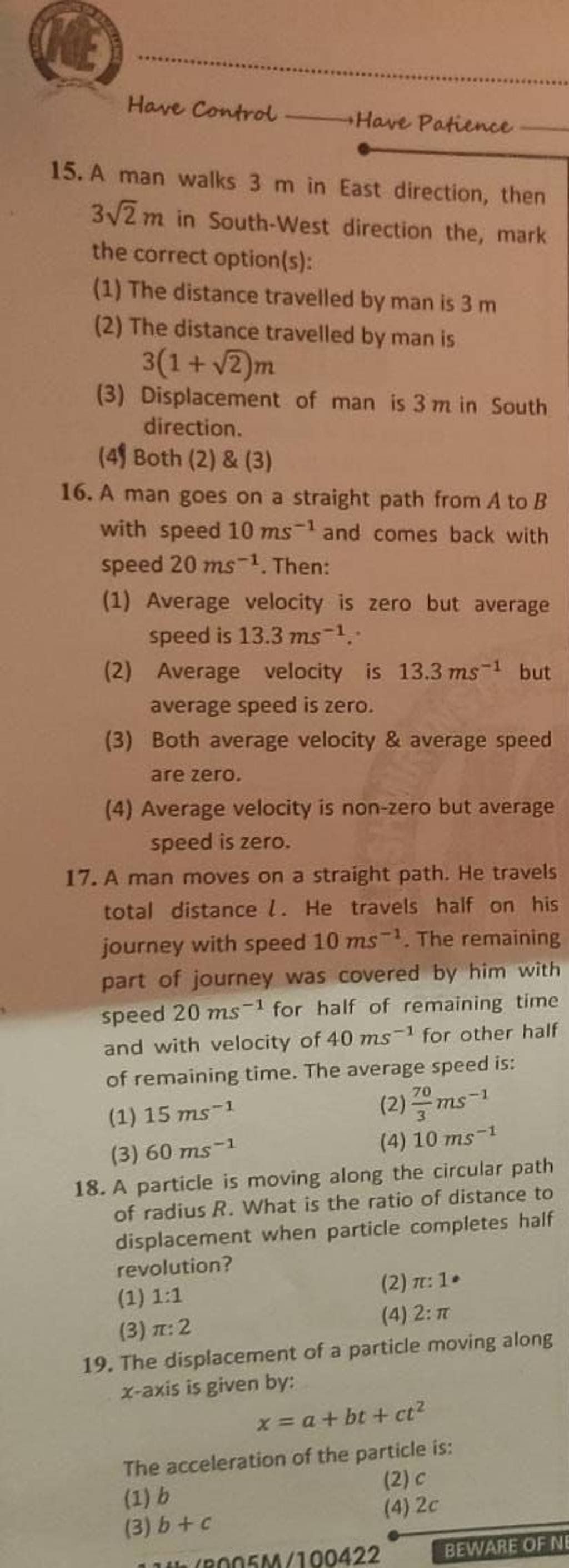 A Particle Is Moving Along The Circular Path Of Radius R What Is The Rat