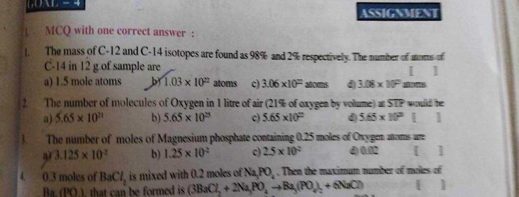The number of molecules of Oxygen in 1 litre of air (21\% of oxygen by vo..