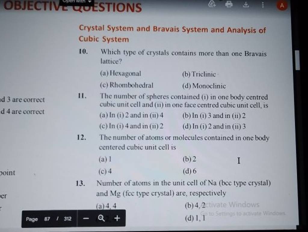 Number of atoms in the unit cell of Na (bcc type crystal) and Mg (foc typ..