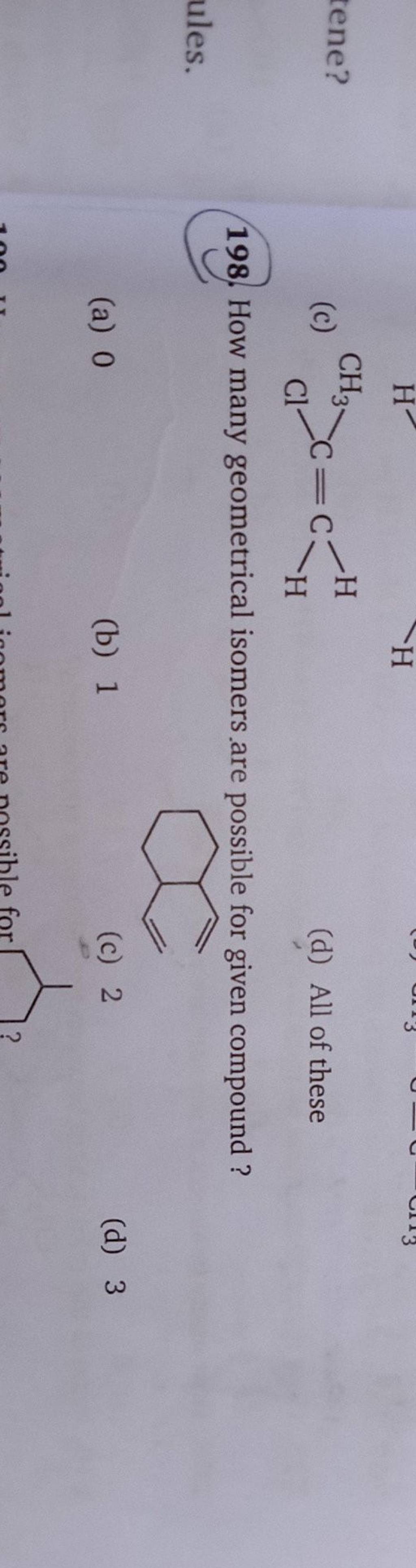 How Many Geometrical Isomers Are Possible For Given Compound Filo