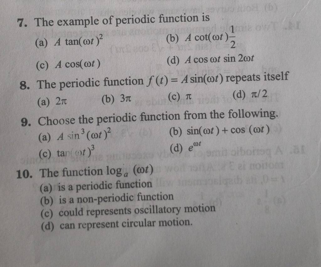 The periodic function f(t)=Asin(ωt) repeats itself | Filo