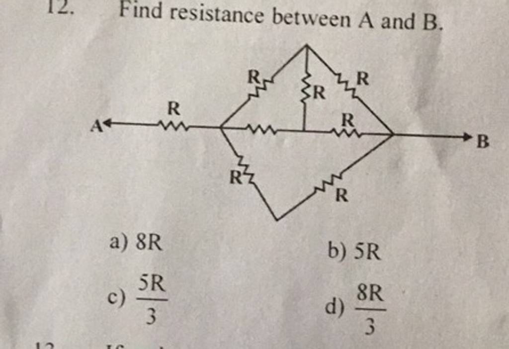 Find resistance between A and B. | Filo